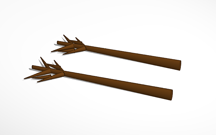 3D design snowman arms - Tinkercad