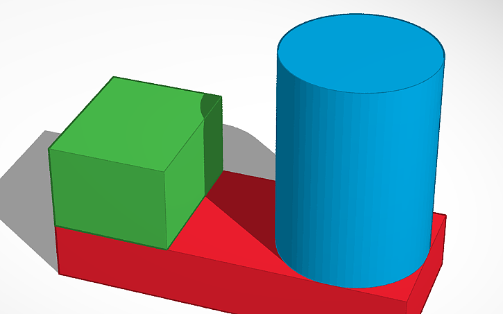 3D design cilindro e parallelepipedo su un altro parallelepipedo | Tinkercad