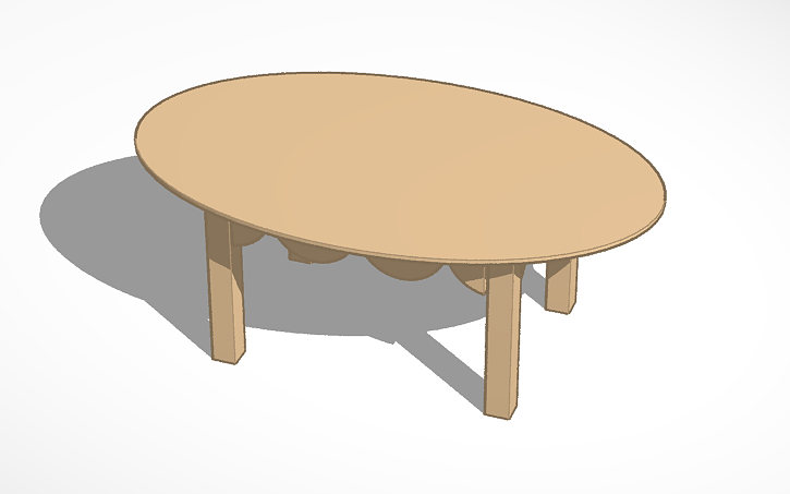 3D design Wooden Table | Tinkercad