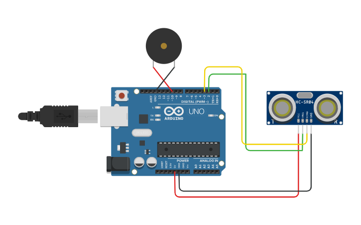 Circuit design Smart Stick For Blind People - Tinkercad