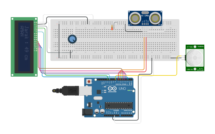Circuit design Rangkaian sensor PIR dan sensor ultrasonic_Muhamad Arga ...