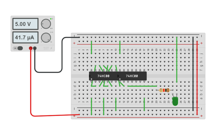 Circuit design XOR GATE using nand gate - Tinkercad