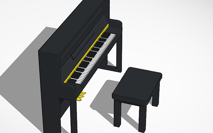 3D design piano - Tinkercad