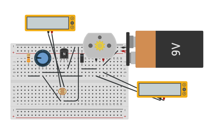 Circuit design transistor_motor | Tinkercad