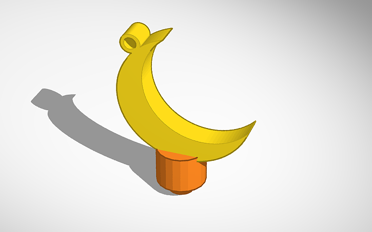 3D design Crescent moon - Tinkercad