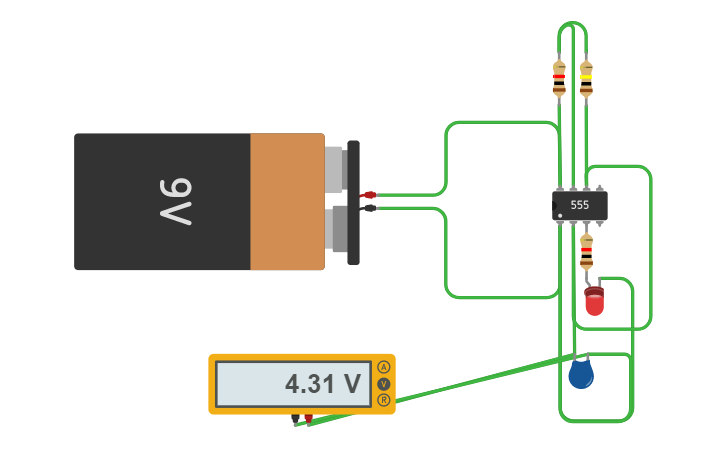 Circuit Design 555 Flasher Tinkercad