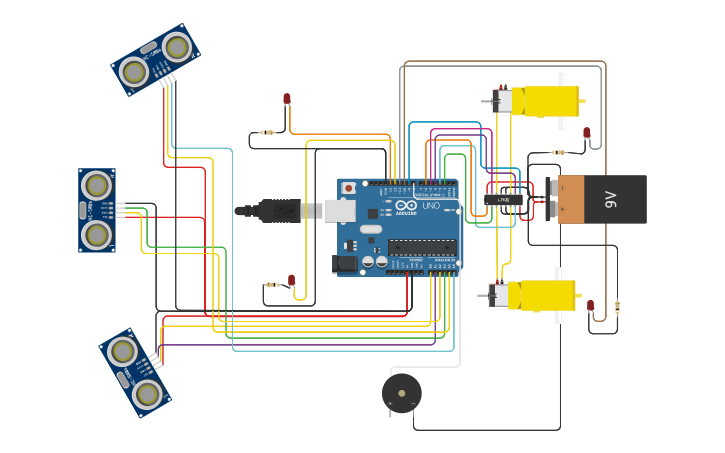Circuit design Cableado Daiana Perez - Tinkercad