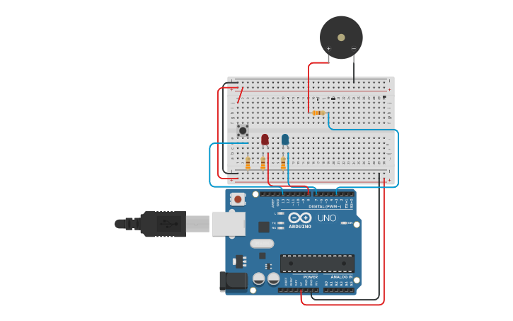 Circuit design police siren - Tinkercad