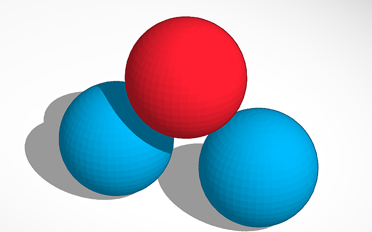 3D design Water molecule - Tinkercad