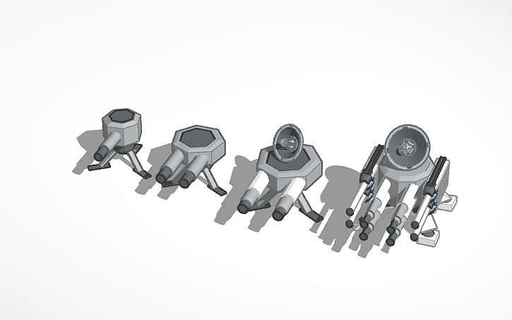 3D design Sci-Fi Turret - Tinkercad