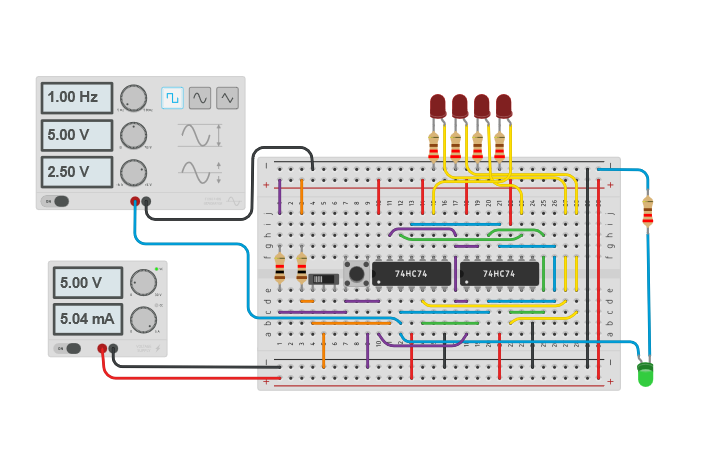 Circuit design Shift register | Tinkercad Circuit design Shift register | Tinkercad