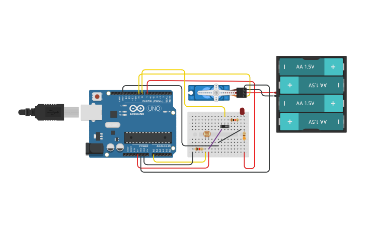 Circuit design 4. AR Actividad Nivel Extremo (Solución A) - Tinkercad