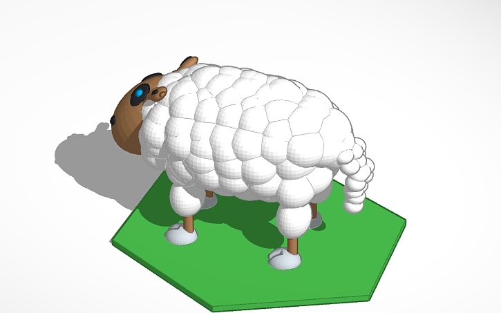 3d Design Sheep With Hexagonal Plate Tinkercad