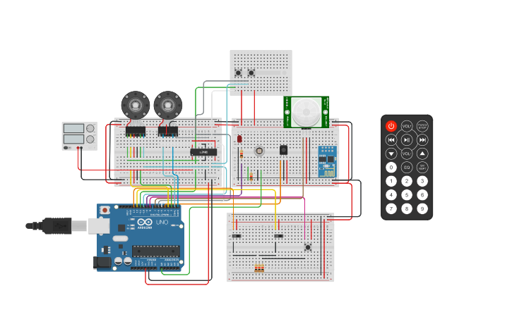 Circuit design Curtain automation | Tinkercad