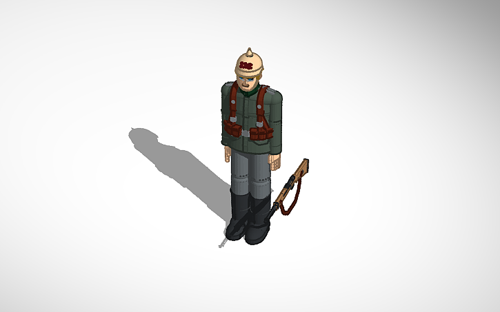 3D design {Articulated Alphas} World War 1 German Infantryman - Tinkercad
