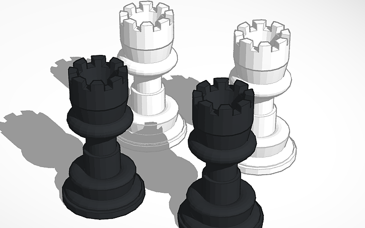 3D design Schach-Turm - Tinkercad