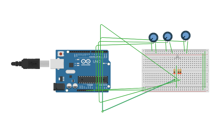 Circuit design led rgb | Tinkercad