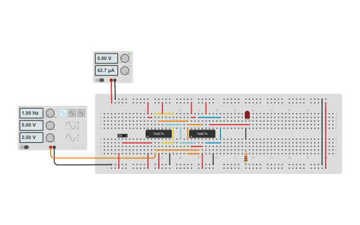 Circuit design Serial In Serial Out | Tinkercad