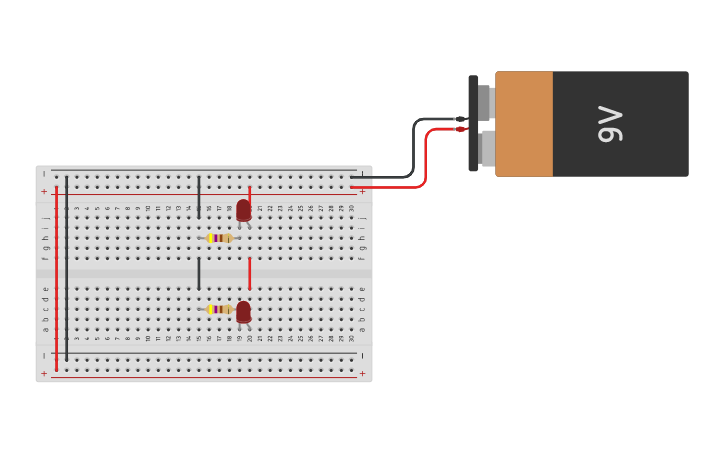Circuit design LED Circuit - Tinkercad