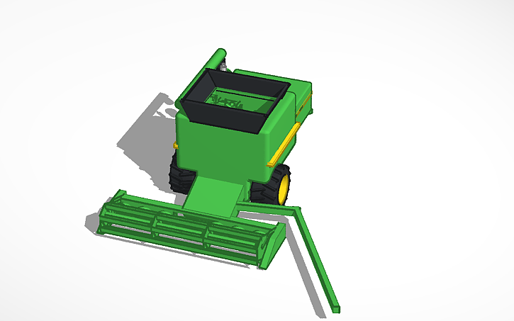 3D design wheatland pulling jondeer 1482 combine - Tinkercad