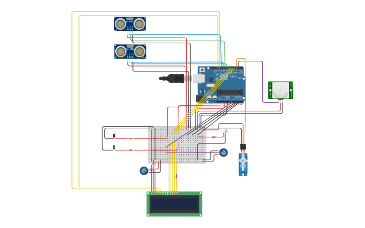 Circuit design Waste Segregation - Tinkercad