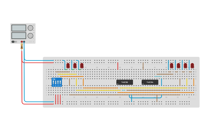 Circuit design Odd Parity Bit Generator | Tinkercad Circuit design Odd Parity Bit Generator | Tinkercad