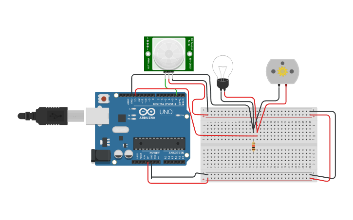 Circuit design SMART HOME APPLICATION USING IOT - Tinkercad