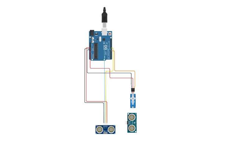 Circuit design Ultrasonic - Servo Motor - Tinkercad