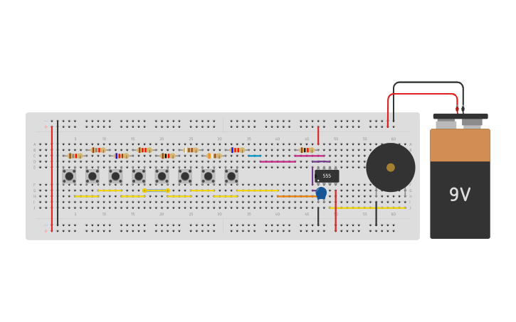 Circuit design PIANO-IC555-ERROR - Tinkercad