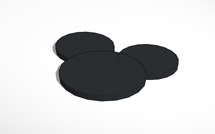 3D design Mickey Mouse symbol | Tinkercad