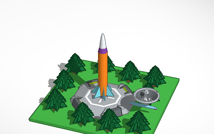3D design Rocket ship - Tinkercad