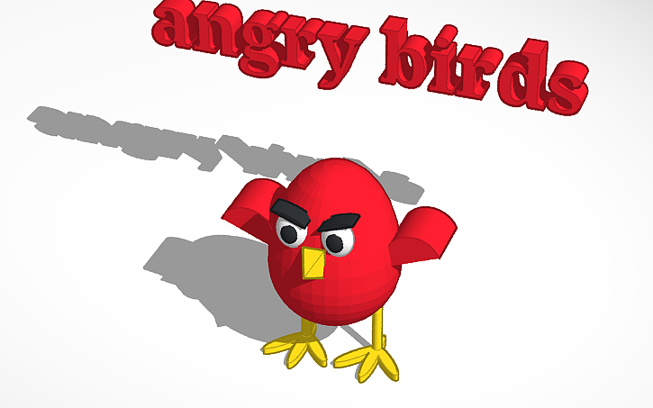 3D design angry birds red | Tinkercad