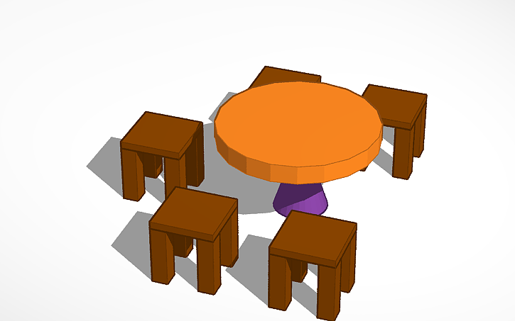 3D design table and chair - Tinkercad