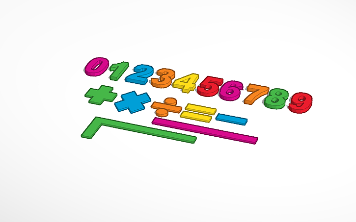 3d Design Magnebets Numbers Math Symbols Tinkercad