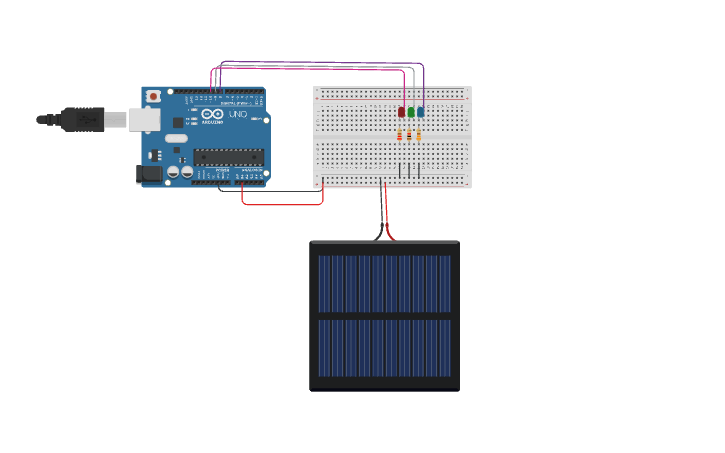 Circuit design Solar Energy Generation - Tinkercad