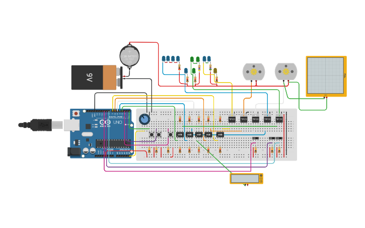 Circuit design DC motor speed control and digital power actuation (LED ...