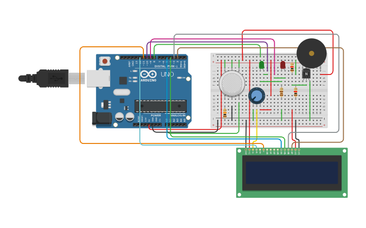 Circuit design SOS SAFE - Tinkercad