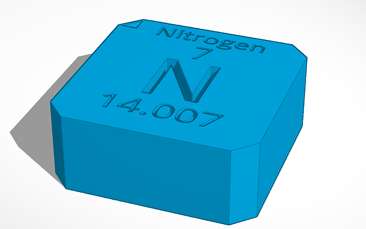 3D design Nitrogen Periodic Table | Tinkercad