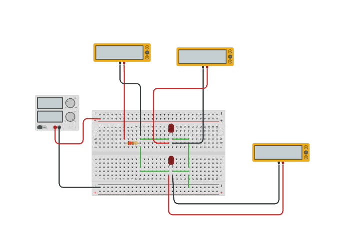 Circuit design series parallel led measurement voltage - Tinkercad