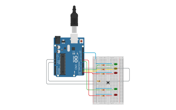 Circuit design SEMAFORO VERIFICA - Tinkercad