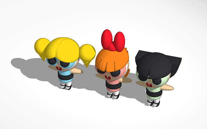 3D design Powerpuff girls - Tinkercad