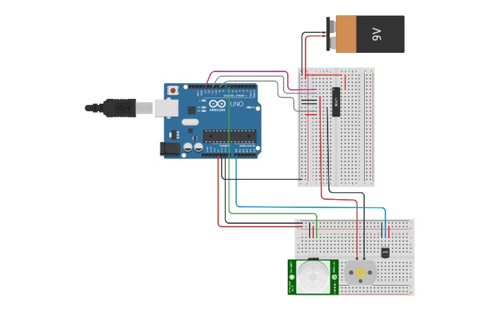 Circuit design DC Motor | Tinkercad