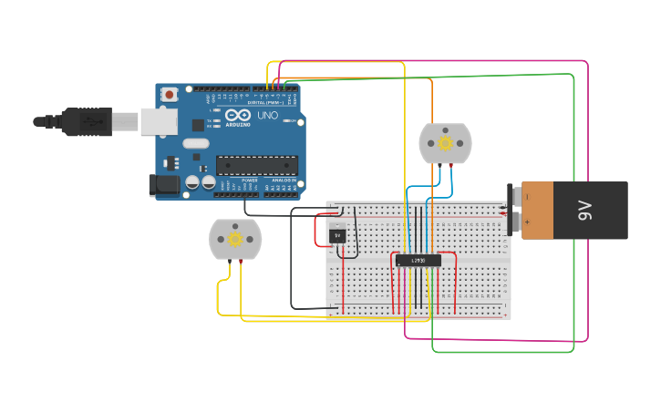 Circuit design big hero robotics team motor driver - Tinkercad