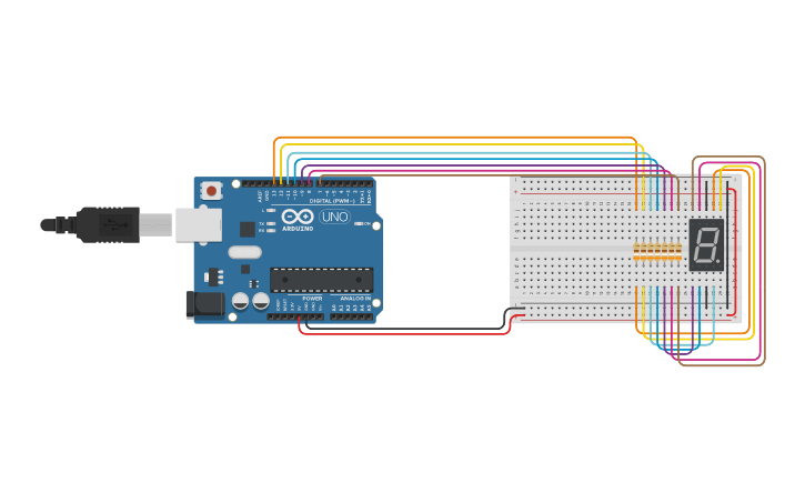 Circuit design Display a 7 Segmenti Automatico - Tinkercad Circuit design Display a 7 Segmenti Automatico - Tinkercad