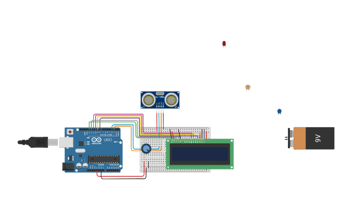 Circuit design Distance Radar - Tinkercad