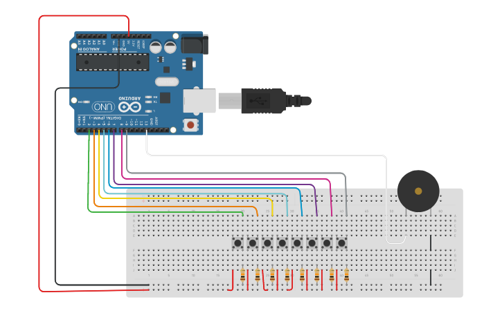Circuit design Activity 2: Simple Piano | Tinkercad