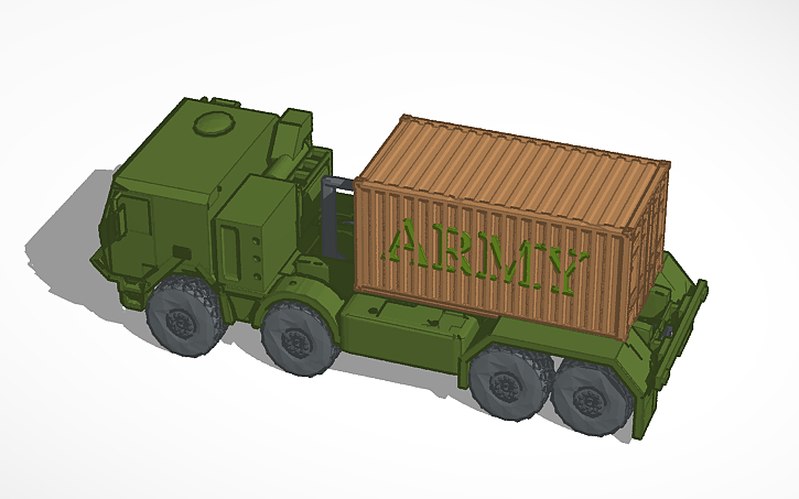 3D design ARMY TRUCK - Tinkercad