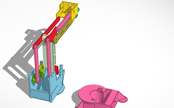3D design Current 3D printable version of a meArm - Tinkercad