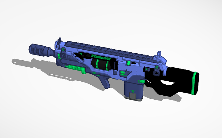 3D design Neon Cyberpunk SMG Manual Convert to Shotgun - Tinkercad