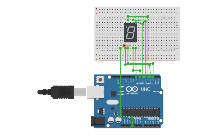 Circuit design 17a_Led 7_segment_display - Tinkercad